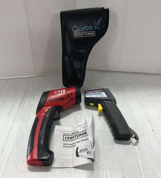 (2) Infrared thermometers: 1- Craftsman 1500° high temp thermometer ...