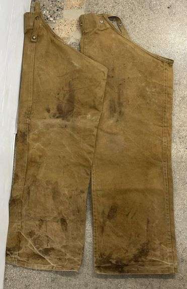 Filson Chaps, Made in USA, Size Long, Tin Cloth - Albrecht Auction Service