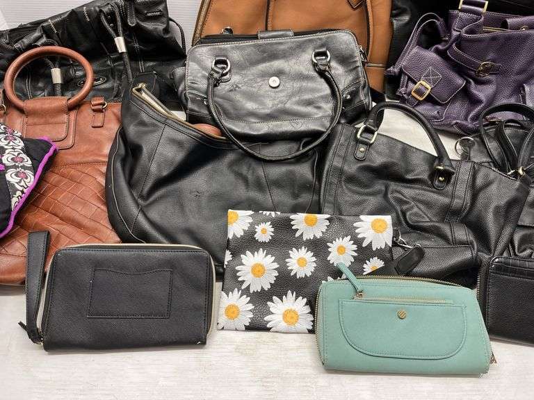 Purses and wallets, some used very little, includes: (9) Purses, (1 ...