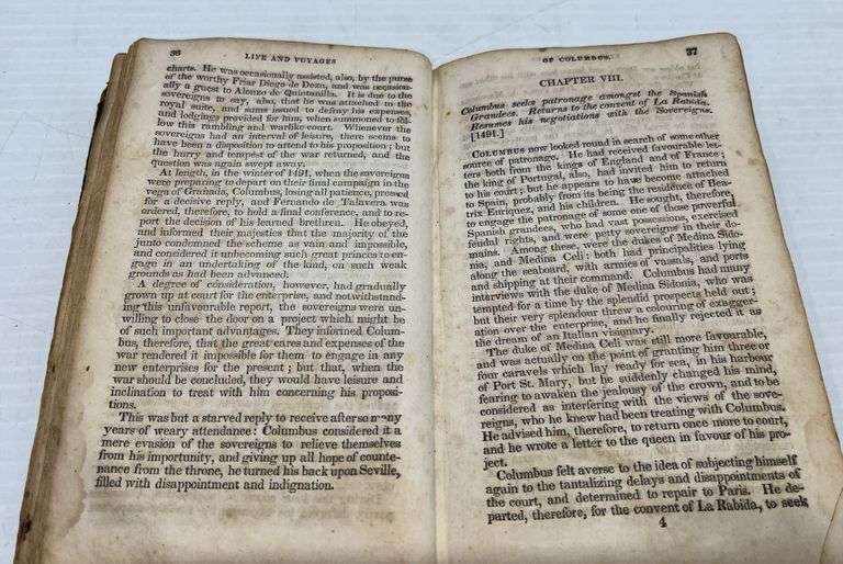 Very old Christopher Columbus book, 1833 on title page, "Life & Voyage ...
