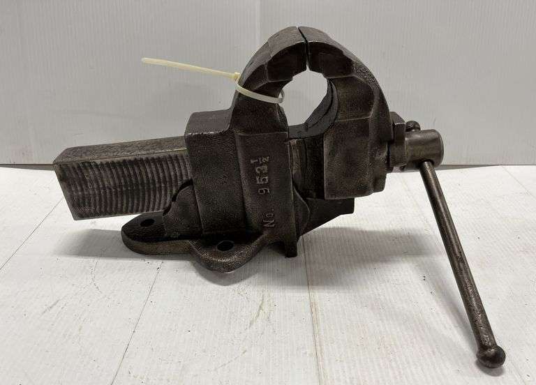 Charles Parker bench vise , No. 953 1/2, wire brushed lightly and ...