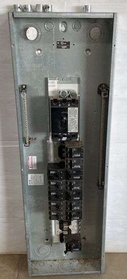 Large breaker box with breakers, overall- 14 1/4"W x 3 3/4"D x 45"H ...