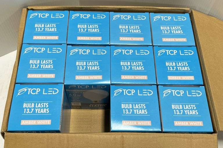 (12) TCP LED vanity globe light bulbs, standard socket, amber white ...