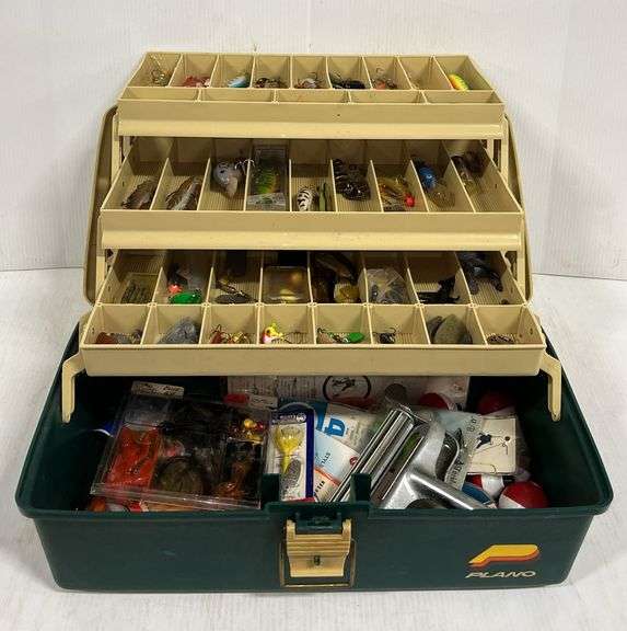 Plano 6803 tackle box filled with tackle, includes: Lures, spoons ...