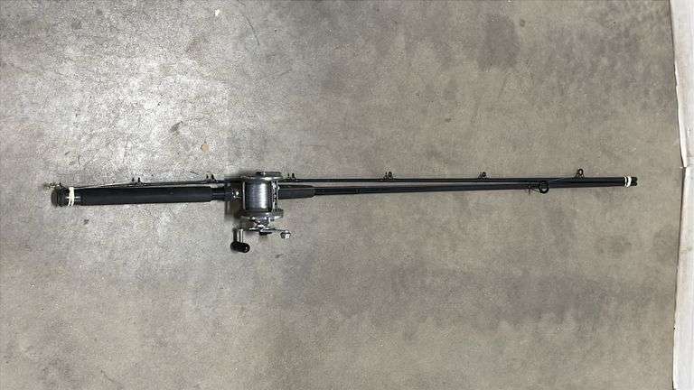 Browning open face rod and reel, fair; Daiwa sealine downrigger rod and ...