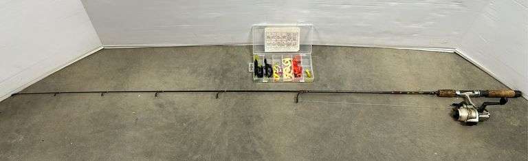 St. Croix 5 1/2' fishing rod, and a box of jig baits - Albrecht Auction ...