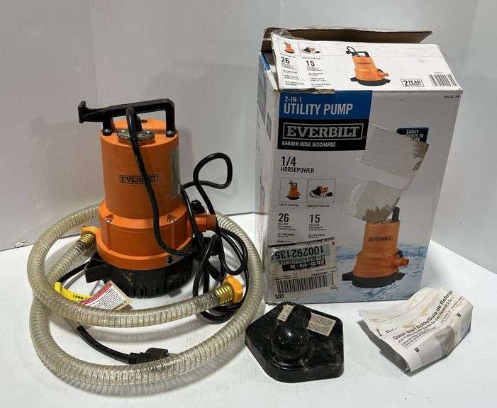 2-in-1 Everbilt utility pump with hose, used but works; Root boot ...