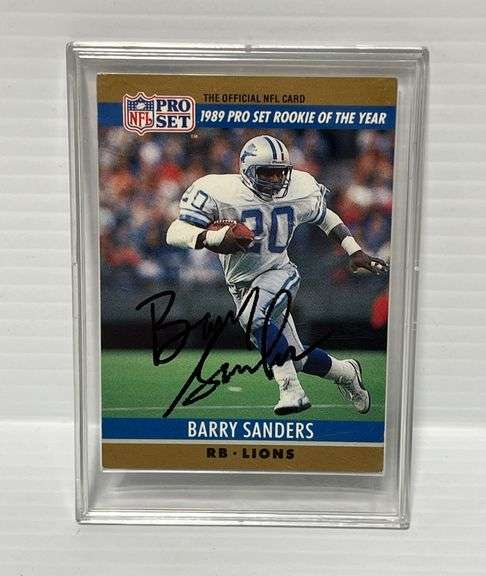 Barry Sanders autographed rookie of the year card, seller states ...