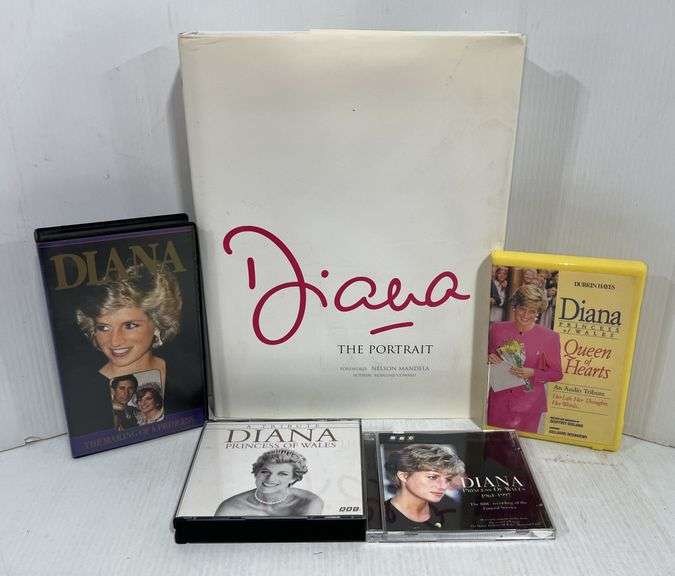 Princess Diana items, include: The Portrait coffee table book, 13 5/8"H ...
