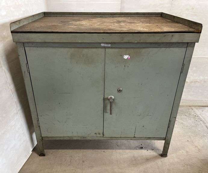 Vintage Lyon industrial workbench cabinet, 36"W x 24"D x 36"H ...