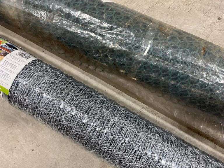 Metal poultry netting, 4' x 50', new roll; Mesh type poultry netting, 3 ...