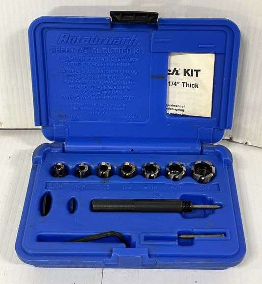 Hougen Rotabroach kit for materials up to 1/4"Thick, 5/16, 3/8, 7/16, 1 ...