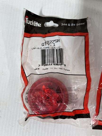 (9) Truck-Lite 10275Y LED marker lights, includes: 5- red, and 4- amber ...