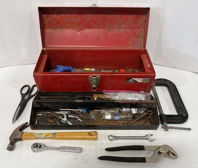 Old tool box, full of good tools, tool box- 19"W x 6"H - Albrecht ...