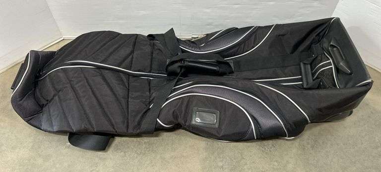 Golf bag travel case, made by Bad Boy, has wheels, 52"L, minor use ...