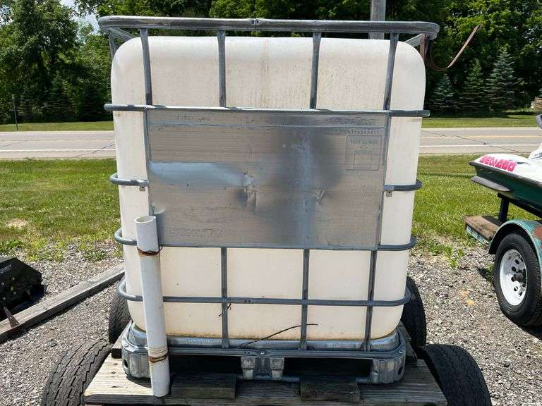 300-Gallon tank on trailer for watering trees with a hose, works well ...