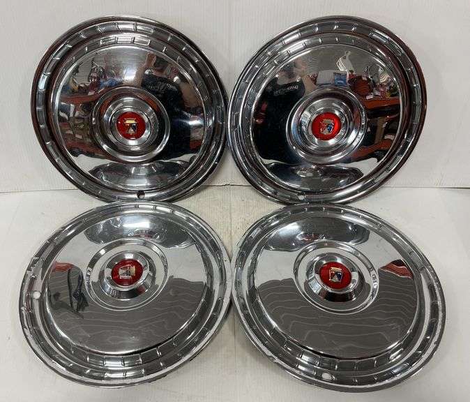 (4) 1955 Ford T-Bird Hubcaps, 15"Dia, very nice - Albrecht Auction Service