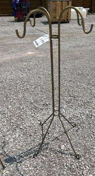Older cast iron indoor or outdoor patio hanging plant stand or coat ...