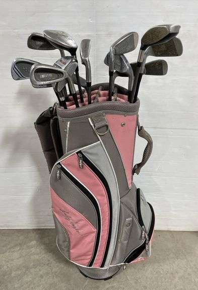 Lady Hagen golf bag with (14) Various clubs, includes several Adams ...