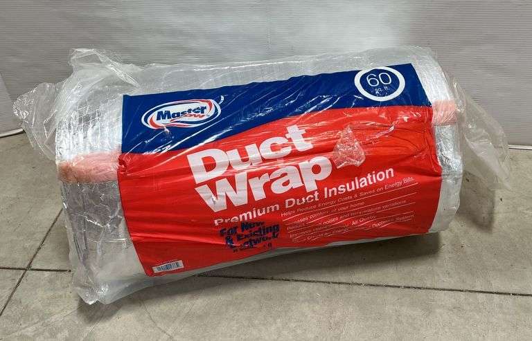 60 sq. ft. roll of Master Flow duct wrap insulation, NIP - Albrecht ...