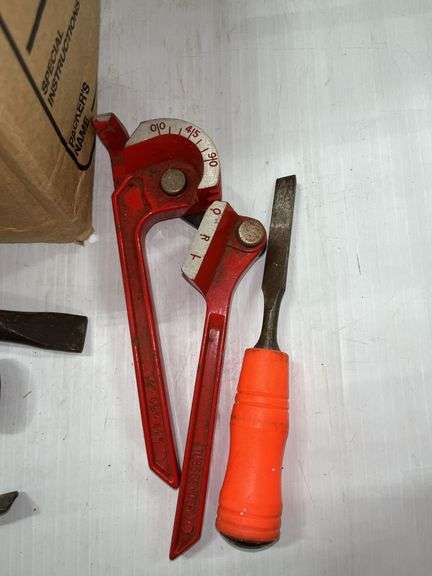 Assortment of tools, includes: Sledgehammer, vise grip, wiss cutter ...