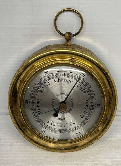 Brass Pilot marine vintage barometer, 5 1/4"Dia, good, works - Albrecht ...