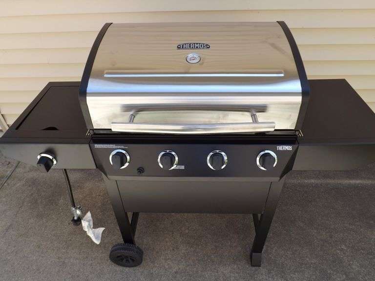 Thermos 4-Burner Stainless Steel 38,000 BTU with 10,000 BTU LP Gas ...