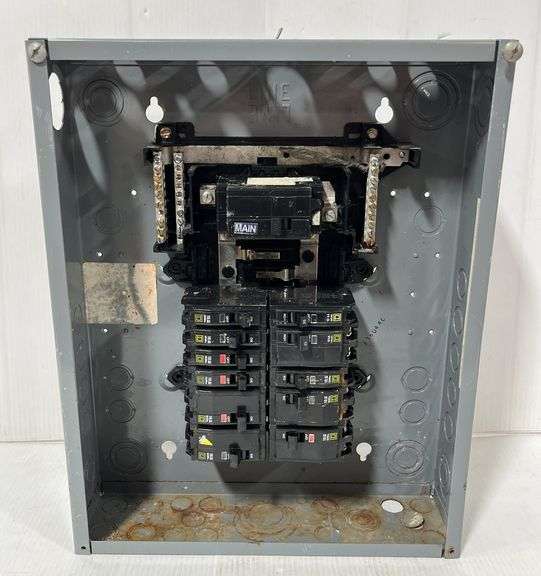 Square-D 100 AMP breaker panel, includes: 100 AMP main, 20 AMP double ...