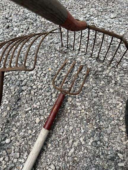 (3) Farm Rakes/Pitchforks - Albrecht Auction Service