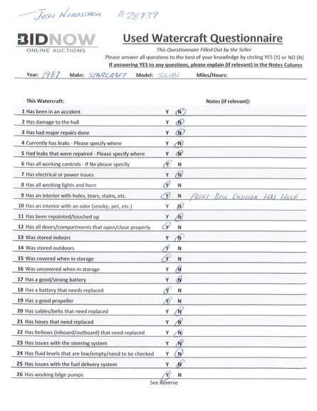 1987 Starcraft SS 181 boat with trailer, HIN: STRT1303G687, boat ...