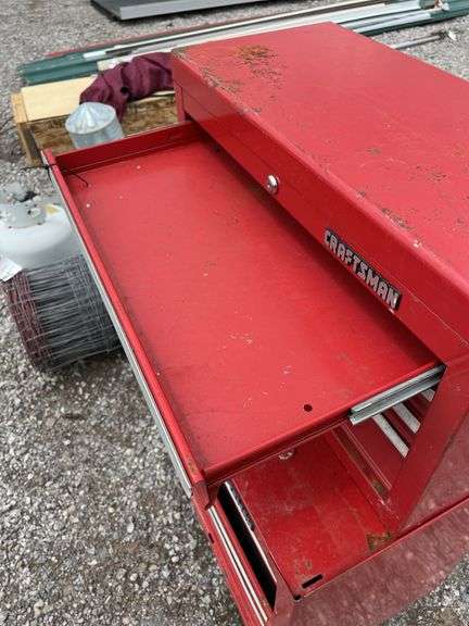 Rolling metal Craftsman stacking tool box, 26 1/2"W x 18"D x 46"H, no ...