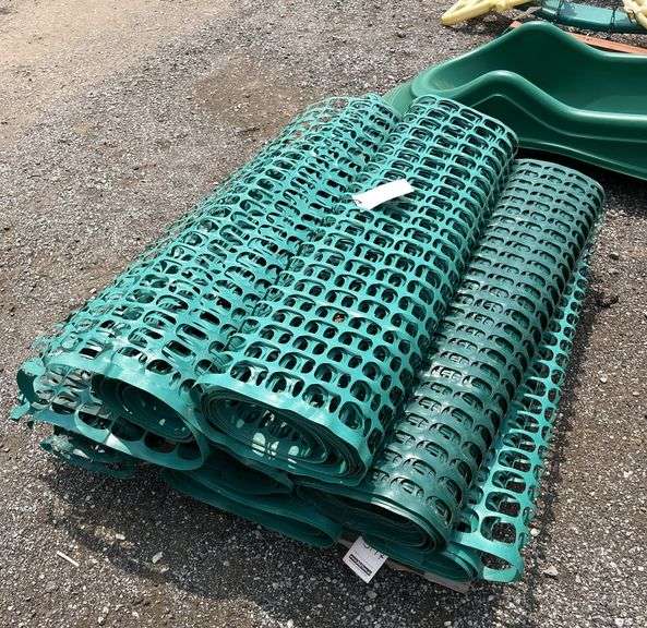 (8) Sections of green snow fence, 48" tall, used, good - Albrecht ...