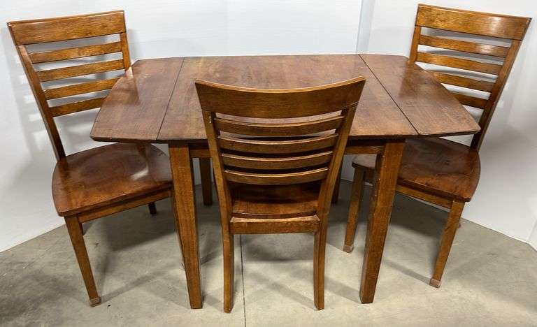 Table with (3) Chairs, sides fold down, sides up- 48" x 30" x 30"H ...