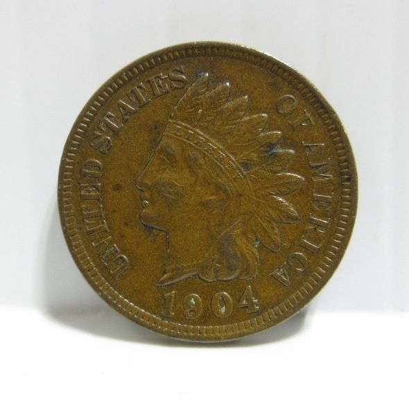 1904 Indian head cent, full "Liberty" on headband, nice AU; (2) 1943 ...