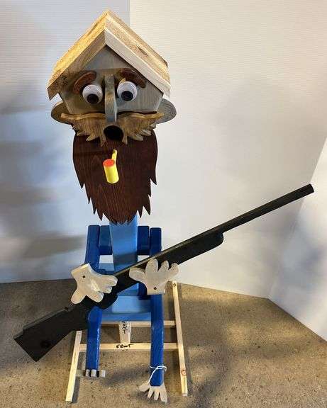Hillbilly bird house, made to sit on a pole, 46"H, new - Albrecht ...