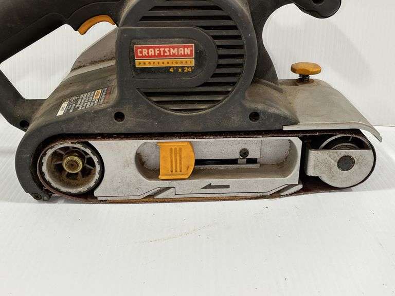 Craftsman 4" x 24" belt sander with variable speed and dust collection ...