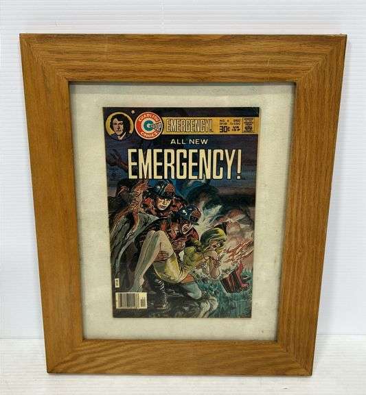 Emergency comic #4, framed, frame- 13 1/2" x 16 1/2", great - Albrecht ...