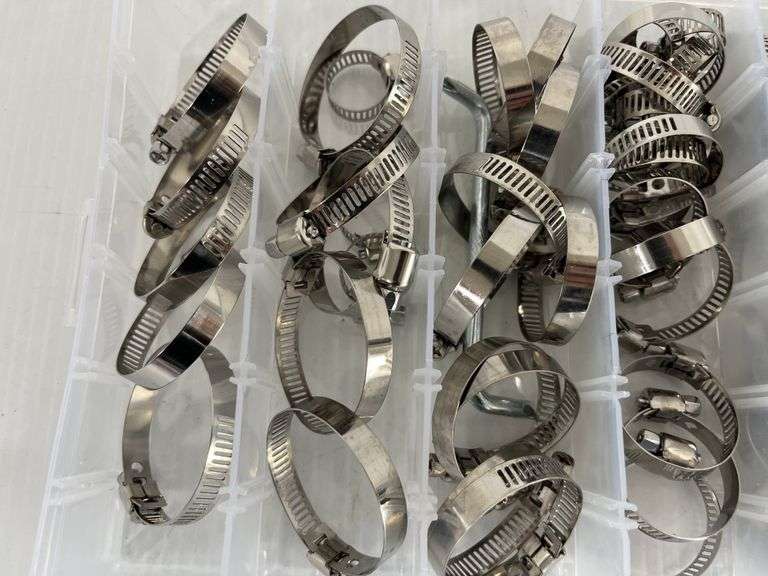 100-Piece stainless steel hose clamp assortment kit, multiple universal ...