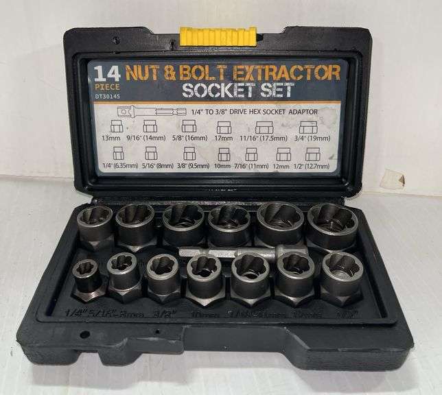 14-Piece ratchet wrench and nut remover set, includes: (13) Sets of ...