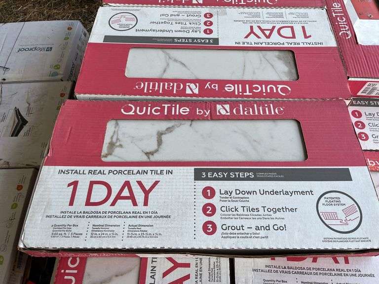 (24) Boxes of quick tile marble style design tiles, NIB, 9.6 sq. ft per ...