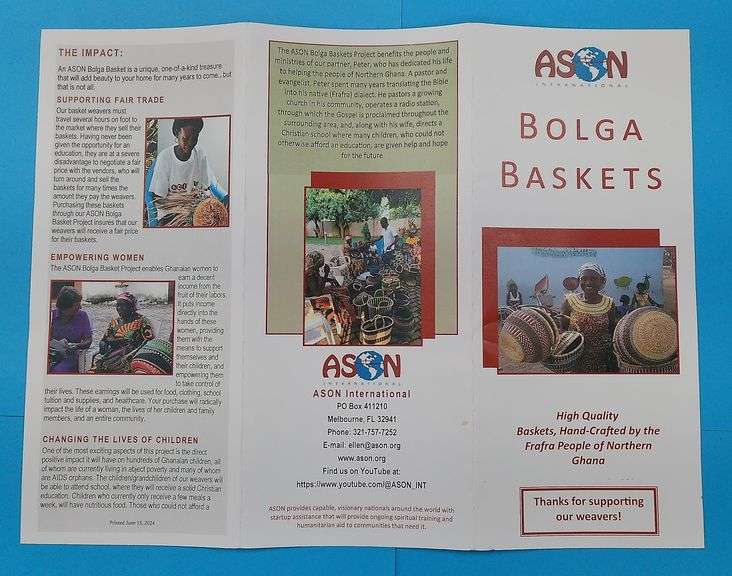 Miriam Bolga Basket Supporting Ason International - Albrecht Auction ...