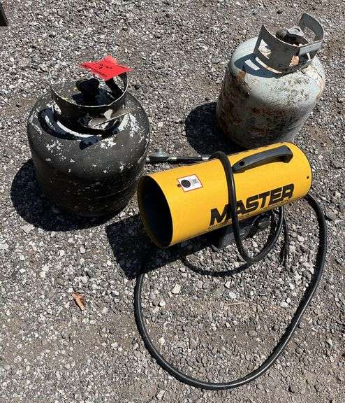(2) Propane tanks, and (1) Master 60,000 BTU propane heater - Albrecht ...