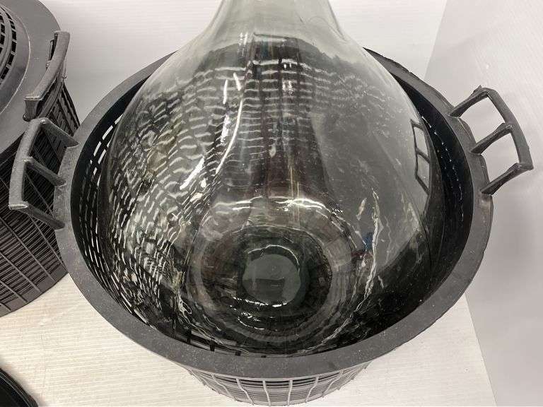 (2) 5.2-Gallon glass bottles for wine-making or loose change, approx ...