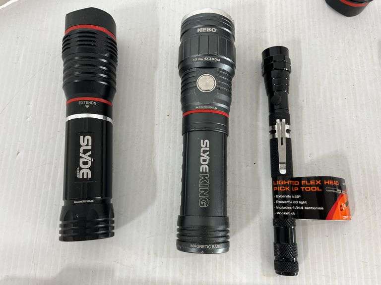 Flashlights, includes: (2) Slyde Nebo flashlight; (1) Slyde King ...