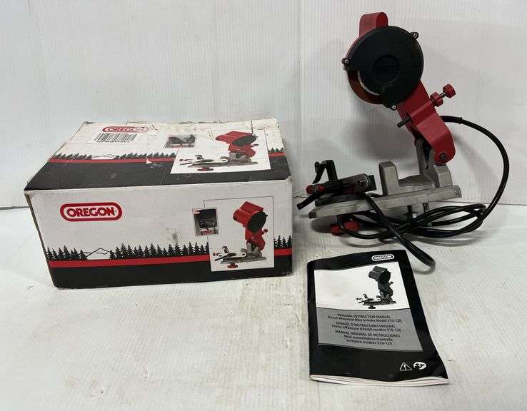 Oregon bench mounted mini-grinder chainsaw sharpener, works as it ...