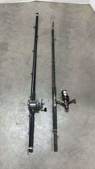 Browning open face rod and reel, fair; Daiwa sealine downrigger rod and ...