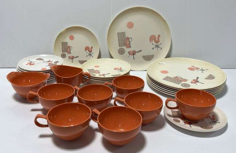 Oneida Melmac 8-Piece dinner set in Persimmon Brown Country Kitchen ...
