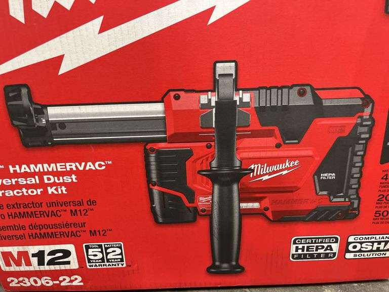 Milwaukee M12 Hammervac universal dust extractor kit, NIB - Albrecht ...