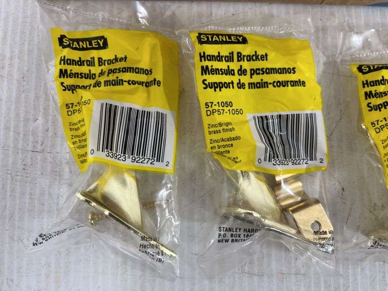 (20) Stanley 57-1050 brass finish handrail brackets, 4"L, new ...