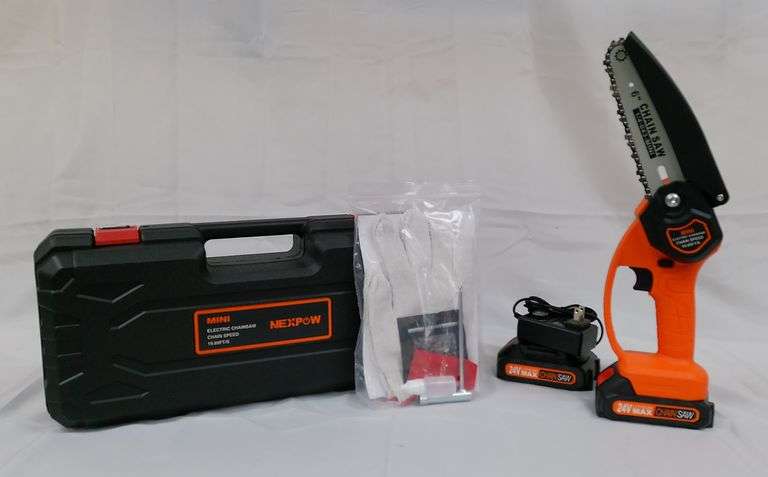 6" Mini Chainsaw, 24V Battery Powered, Cordless Handheld Wood Cutter ...